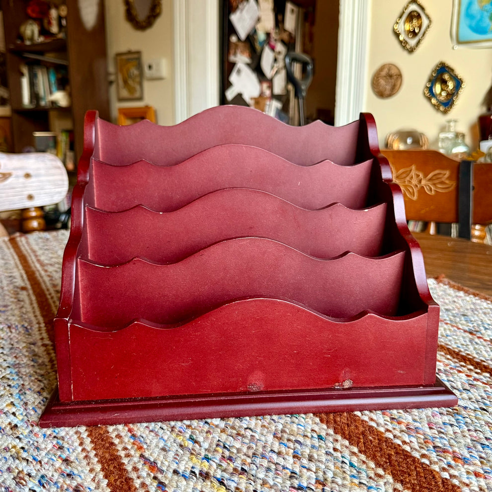 Large Vintage Letter Rack / Stationary & Paper / Magazine Holder – Gray ...